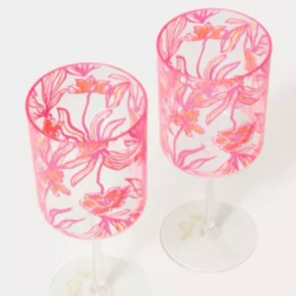 Lilly Pulitzer | Dining | Lilly Pulitzer Acrylic Wine Glasses Resort ...